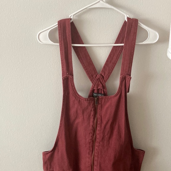 Forever 21 | Dresses | Dark Red Overall Dress | Poshmark